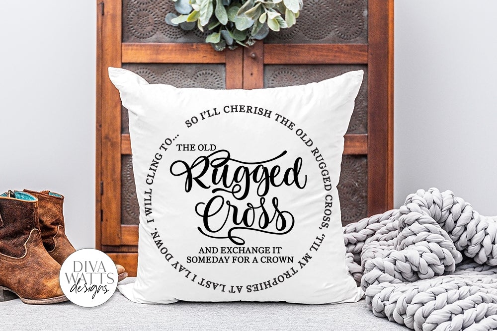 The Old Rugged Cross SVG | Round Design - So Fontsy