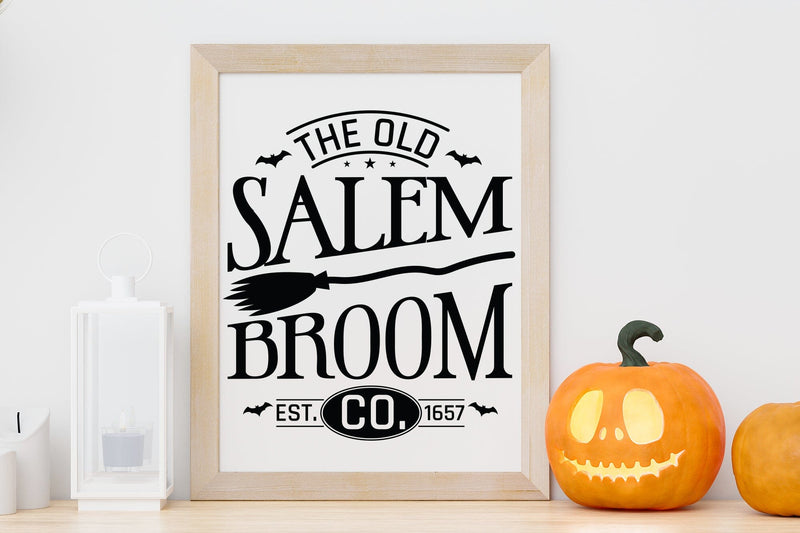 The Old Salem Broom Co - Halloween Sign SVG - So Fontsy