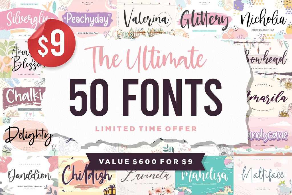 The Ultimate 50 Font | Limited Time Offer - So Fontsy