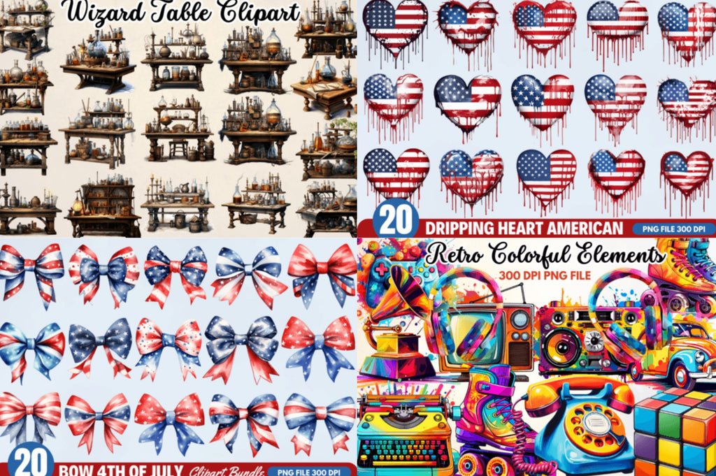 The Watercolor Mega PNG Clipart big Bundle - So Fontsy