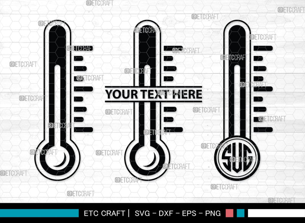 Thermometer Monogram, Thermometer Silhouette, Thermometer SVG ...