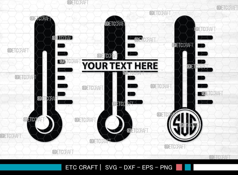 Thermometer Monogram, Thermometer Silhouette, Thermometer SVG ...