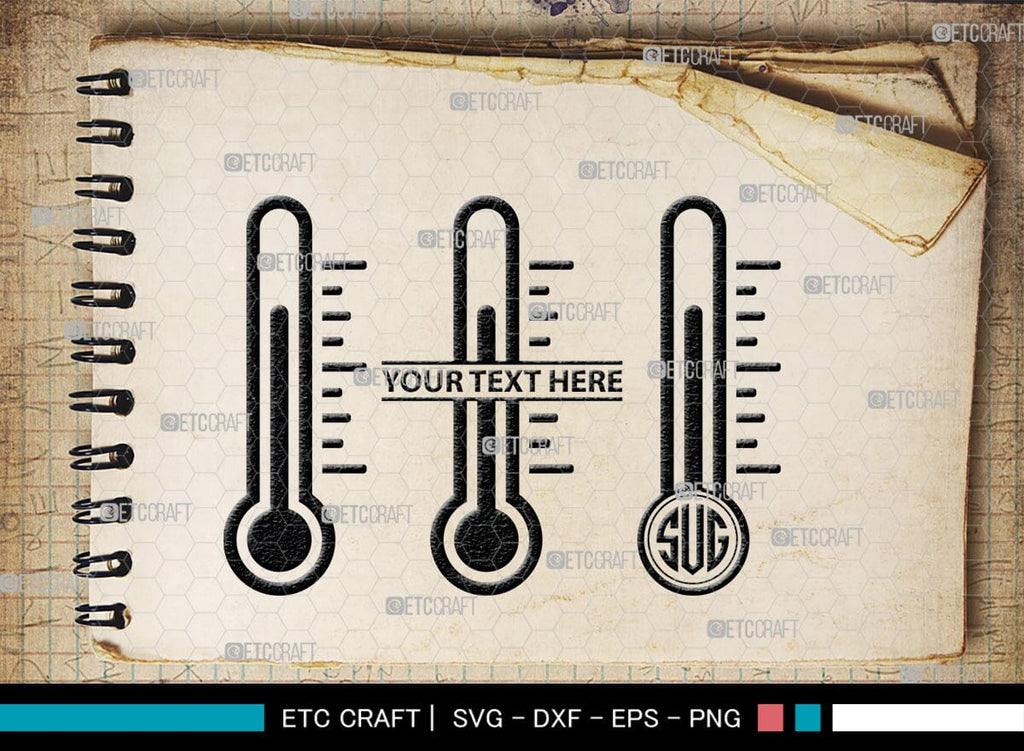 Thermometer Monogram, Thermometer Silhouette, Thermometer SVG ...