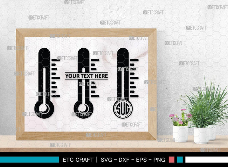 Thermometer Monogram, Thermometer Silhouette, Thermometer SVG ...