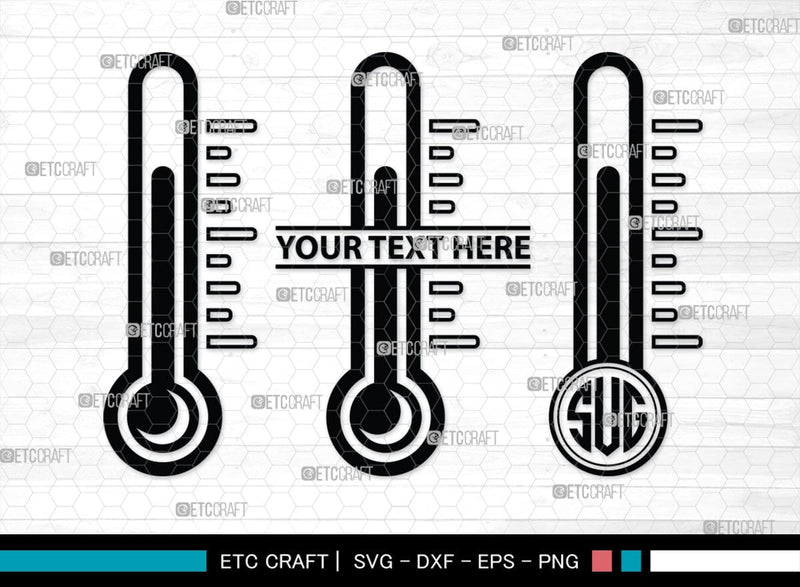 Thermometer Monogram, Thermometer Silhouette, Thermometer SVG ...