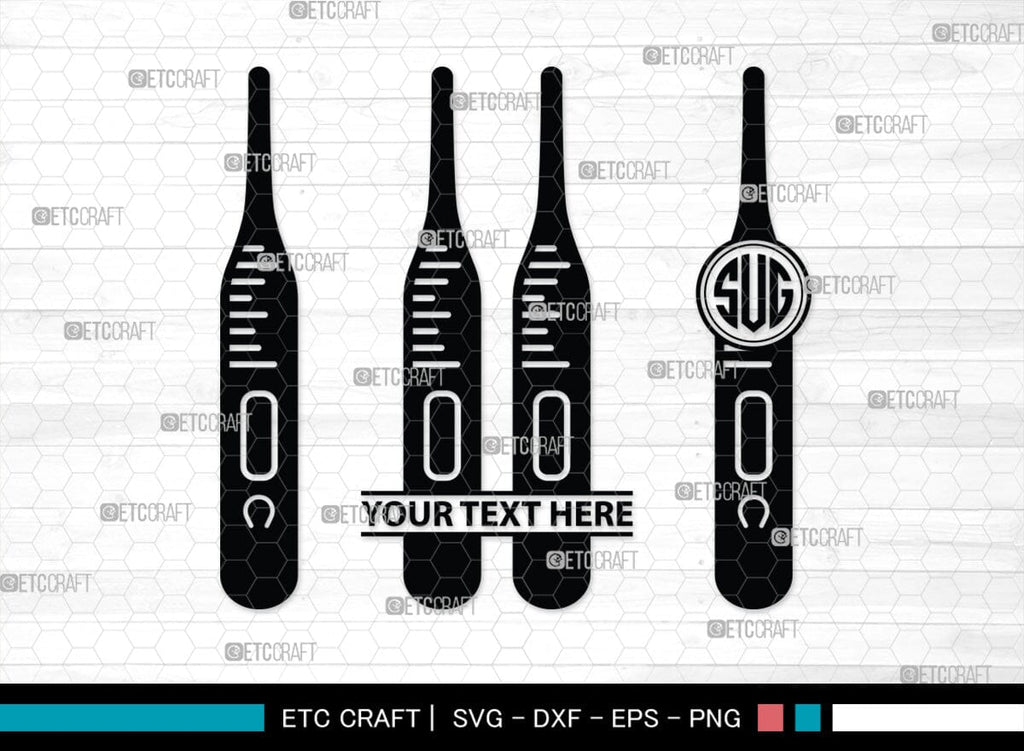 Thermometer Monogram, Thermometer Silhouette, Thermometer SVG ...
