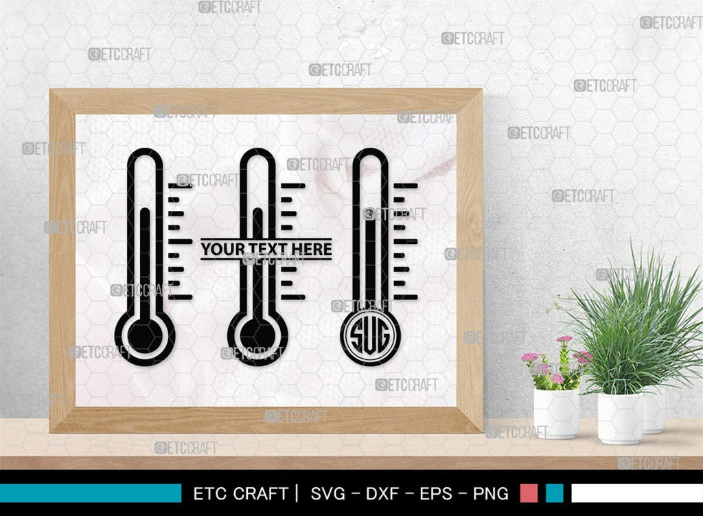 Thermometer Monogram, Thermometer Silhouette, Thermometer SVG ...