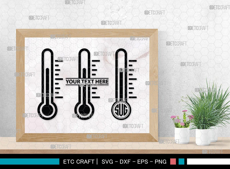 Thermometer Monogram, Thermometer Silhouette, Thermometer SVG ...