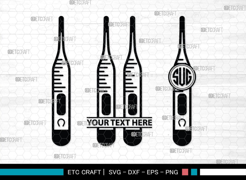 Thermometer Monogram, Thermometer Silhouette, Thermometer SVG ...