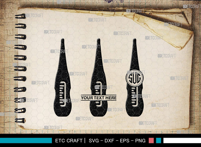 Thermometer Monogram, Thermometer Silhouette, Thermometer SVG ...