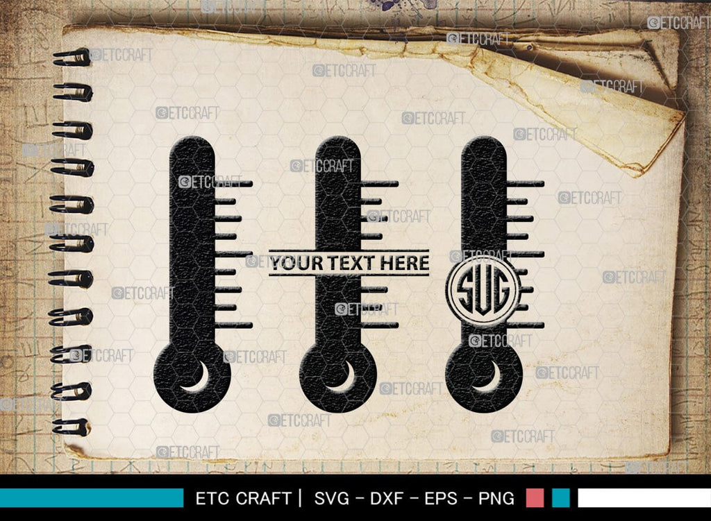 Thermometer Monogram, Thermometer Silhouette, Thermometer SVG ...