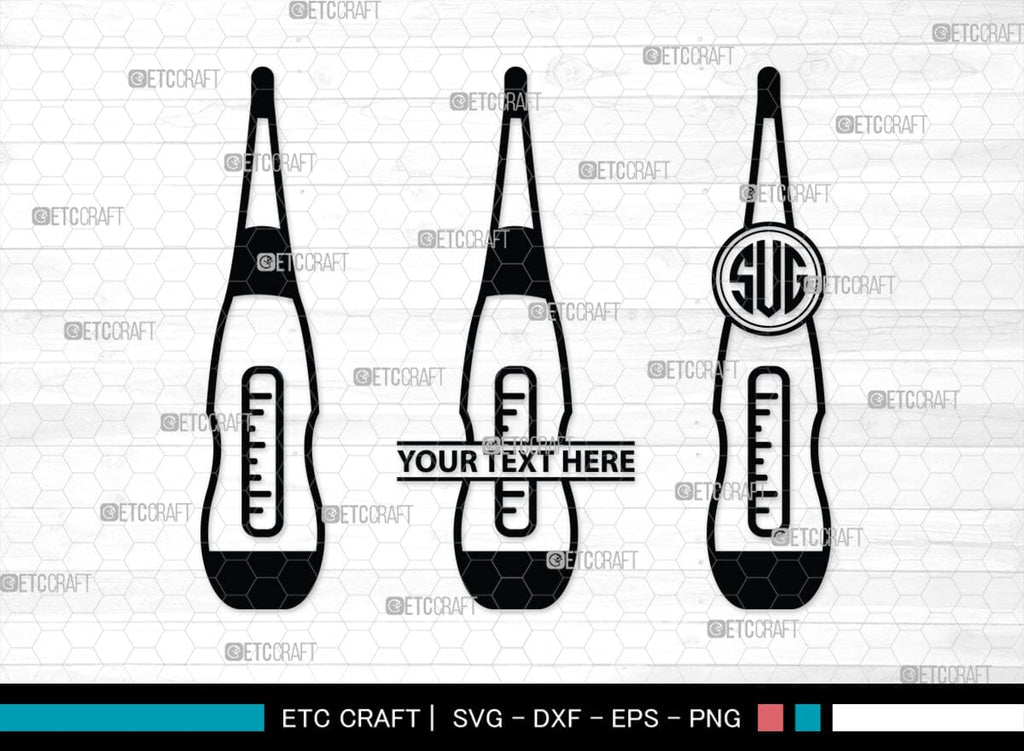 Thermometer Monogram, Thermometer Silhouette, Thermometer SVG ...