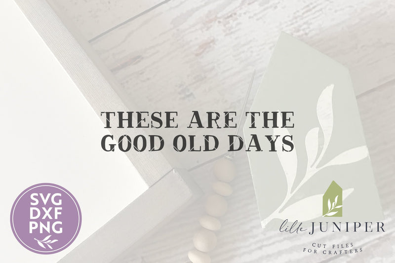 These Are The Good Old Days SVG | Family SVG | Rustic Sign Design - So ...