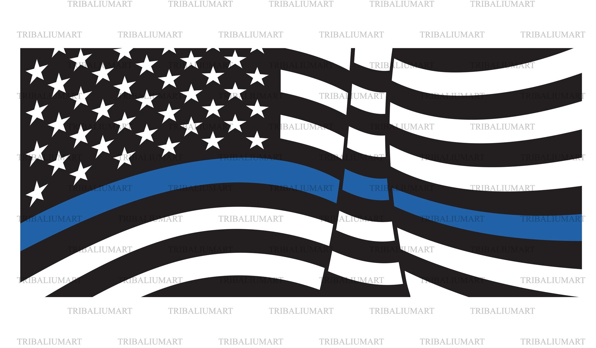 Thin Blue Line Flag (United States of America - Police Support Flag ...