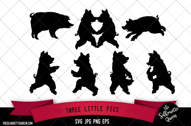 Three Little Pigs Svg Vector Art Commercial Personal Use Cricut Si