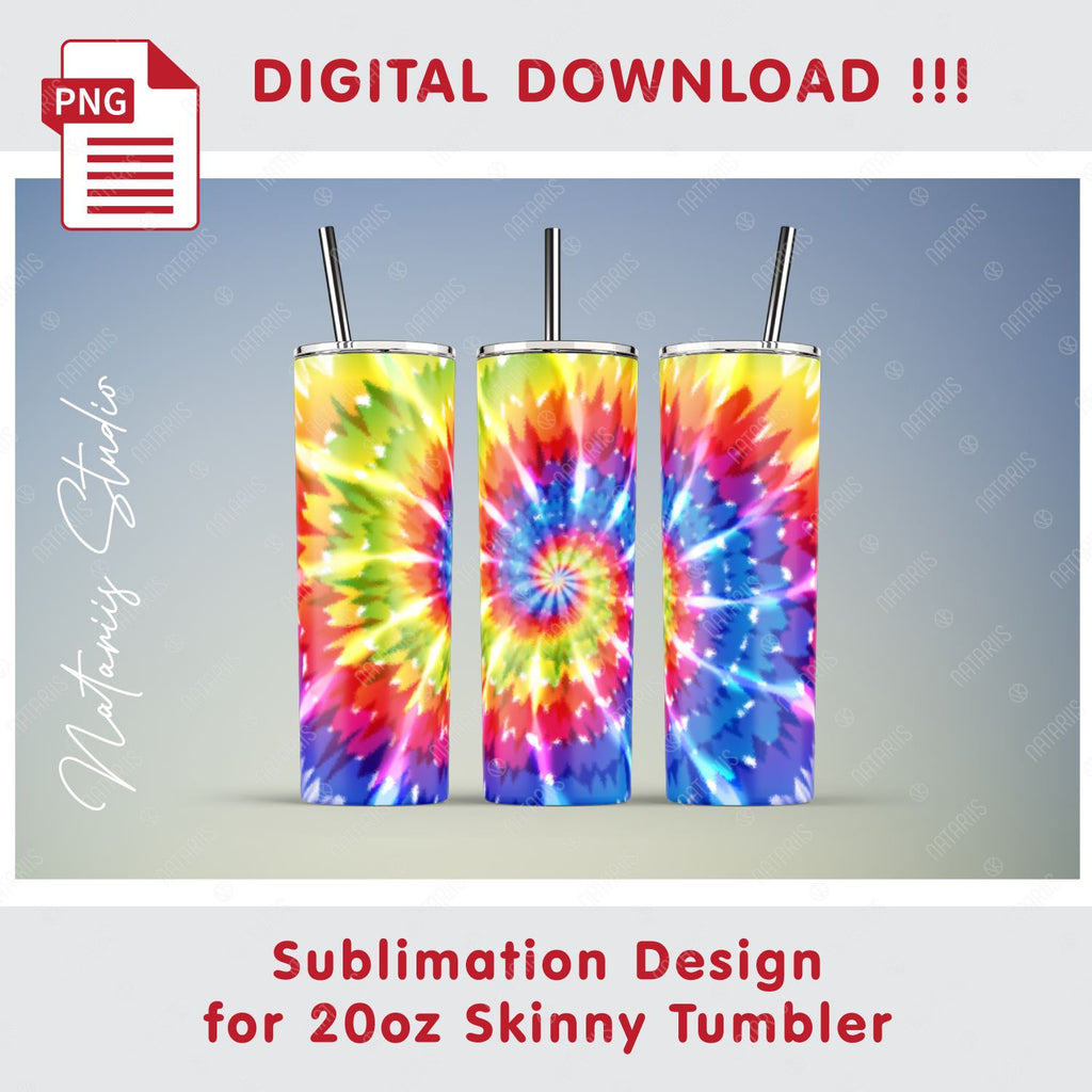 Tie Dye Sublimation pattern for 20oz SKINNY TUMBLER. - So Fontsy