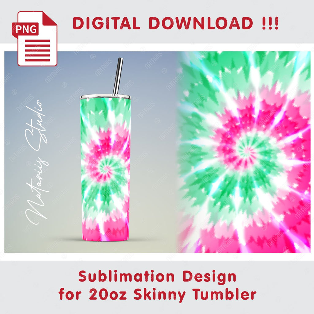 Tie Dye Sublimation pattern for 20oz SKINNY TUMBLER. - So Fontsy