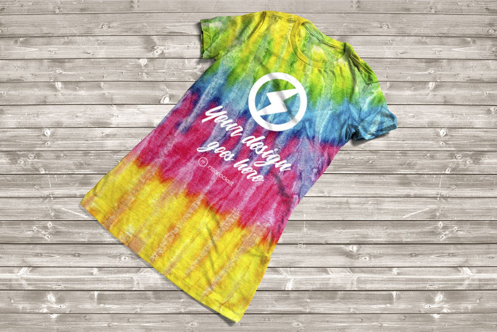Tie Dye Tee Product Mock Up - So Fontsy