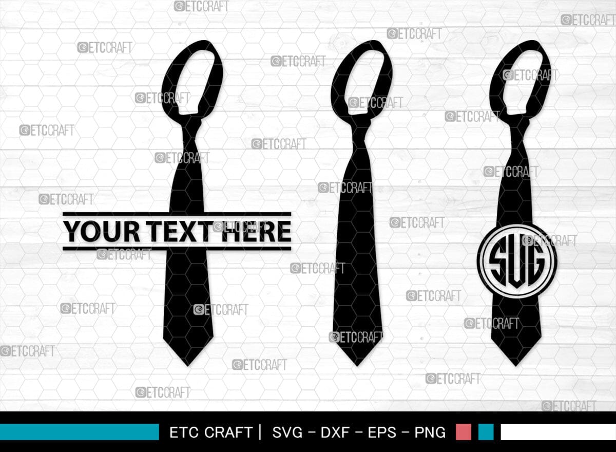 Tie Monogram, Tie Silhouette, Tie SVG, Necktie Svg, Mens Shirt Tie Svg ...