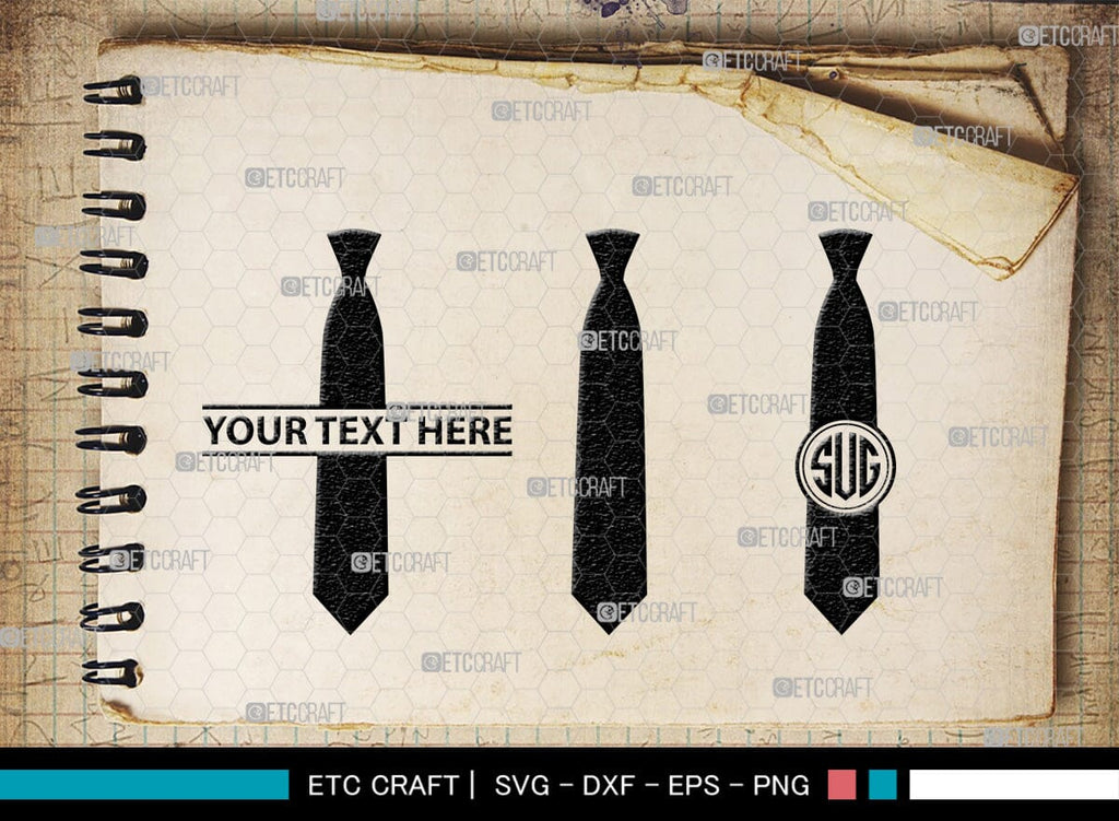 Tie Monogram, Tie Silhouette, Tie SVG, Necktie Svg, Mens Shirt Tie Svg ...