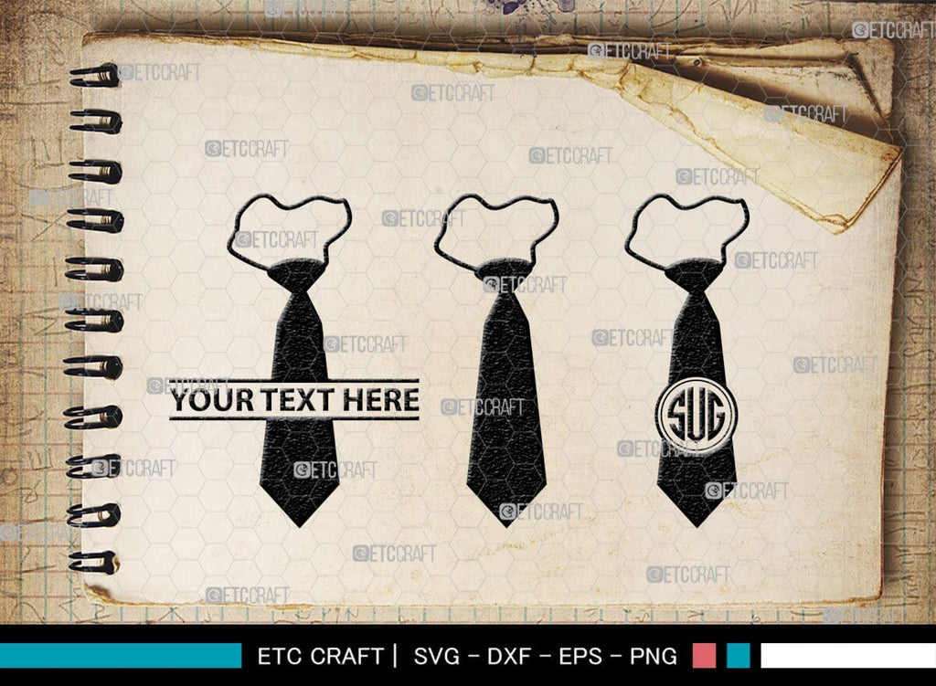 Tie Monogram, Tie Silhouette, Tie SVG, Necktie Svg, Mens Shirt Tie Svg ...