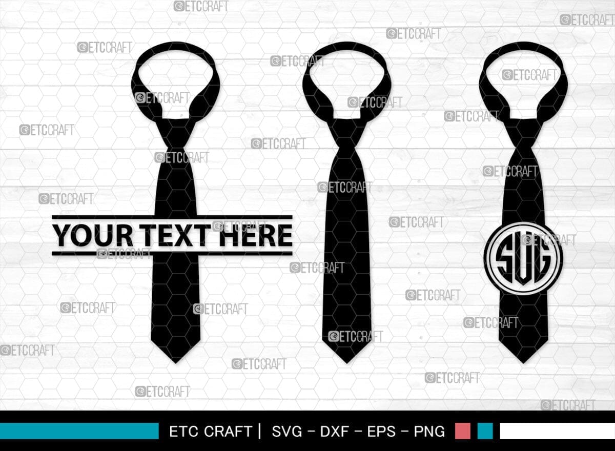 Tie Monogram, Tie Silhouette, Tie SVG, Necktie Svg, Mens Shirt Tie Svg ...