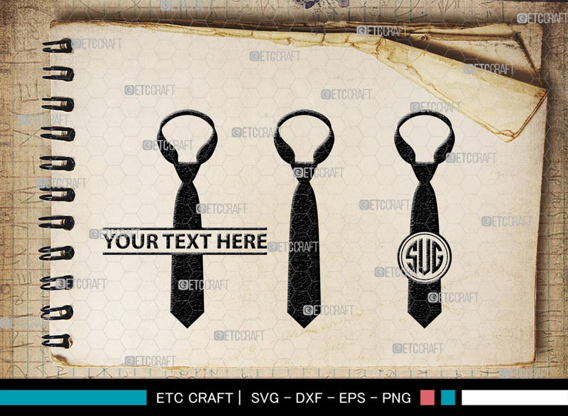 Tie Monogram, Tie Silhouette, Tie SVG, Necktie Svg, Mens Shirt Tie Svg ...