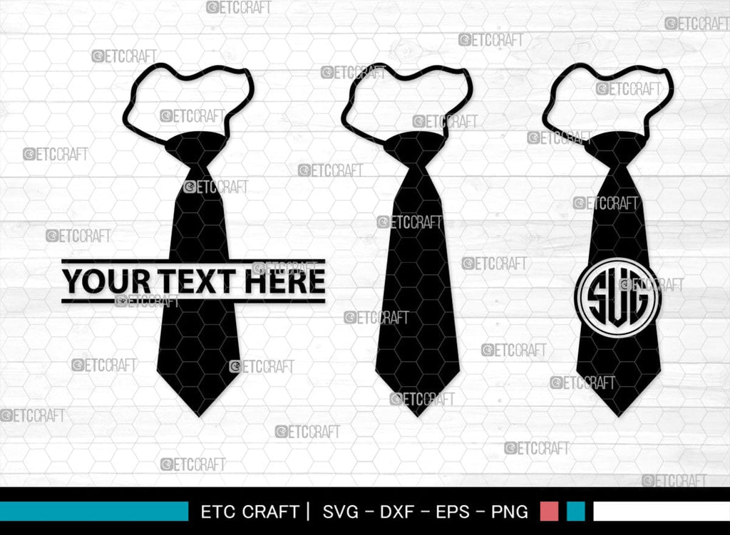 Tie Monogram, Tie Silhouette, Tie SVG, Necktie Svg, Mens Shirt Tie Svg ...