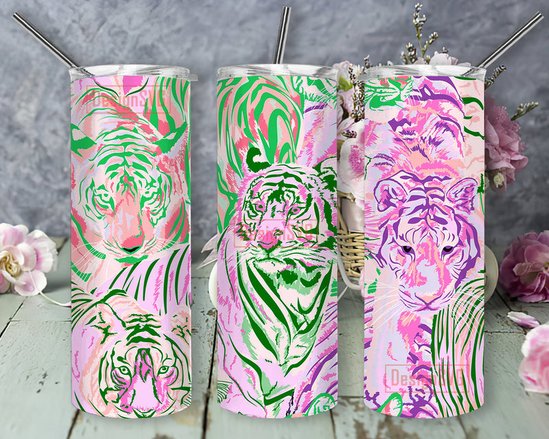 Tiger Design Tumbler Png, Watercolor Tiger 20oz Full Tumbler Wrap, Wild ...