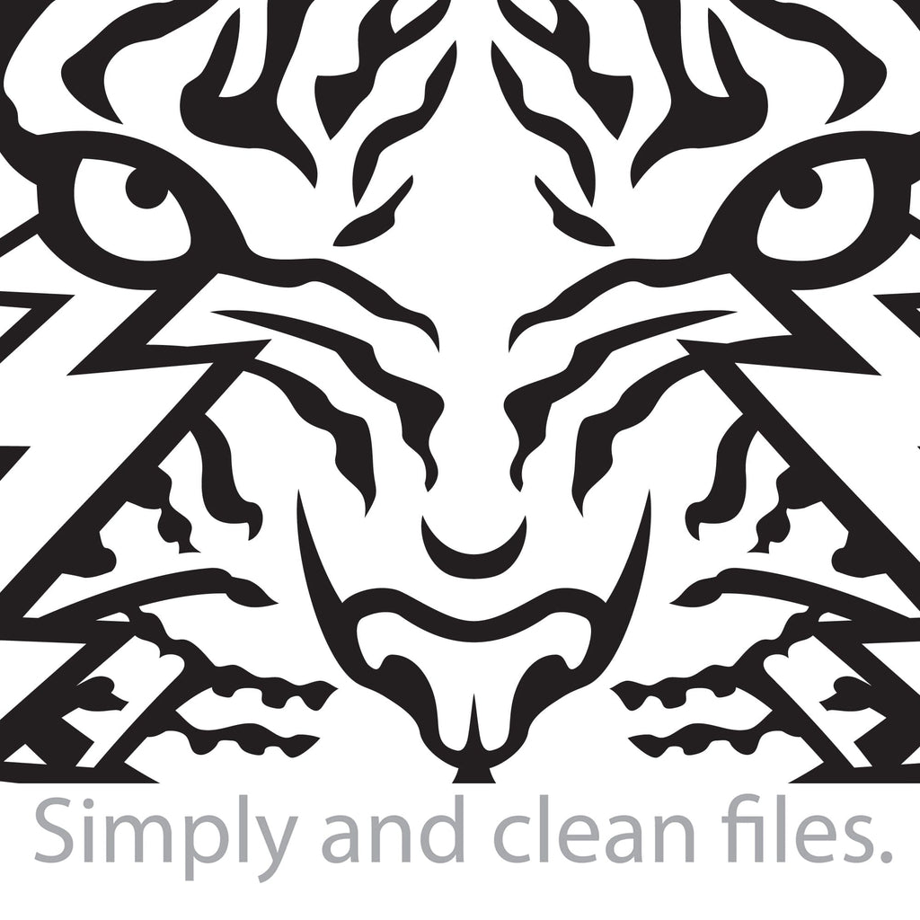 Tiger Face with Lightning Bolts and Power Plug in its Mouth. Cut files ...