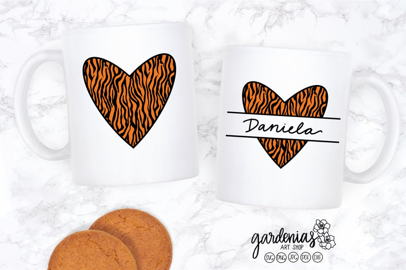 Tiger Heart Monogram Set SVG Design - So Fontsy