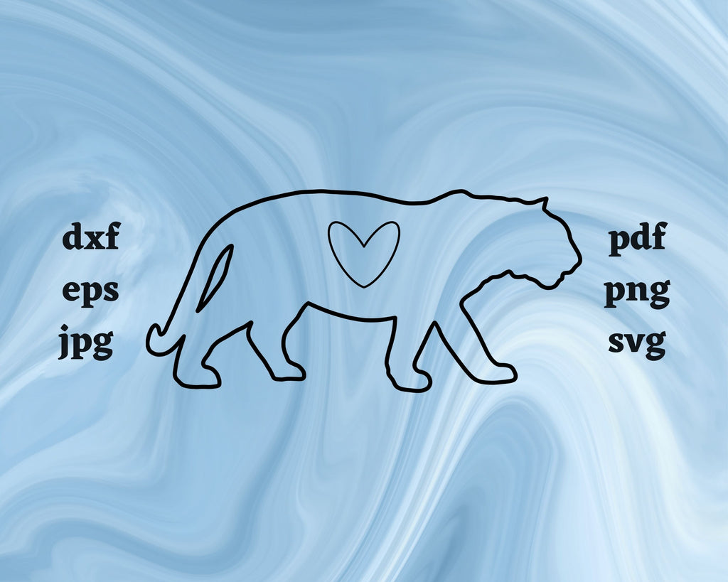 Tiger Heart SVG Cut File - So Fontsy