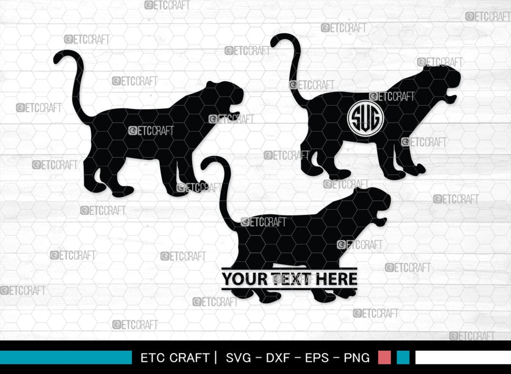Tiger Monogram, Tiger Silhouette, Tiger SVG, Tiger Head Svg, Tiger Jump ...