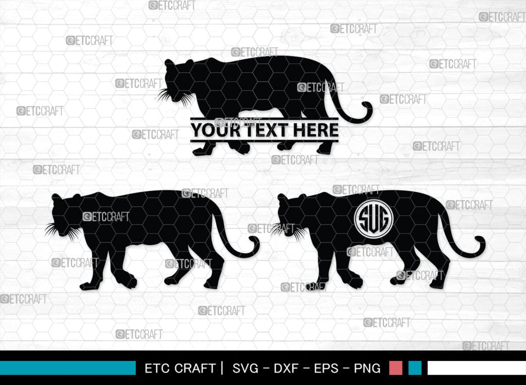 Tiger Monogram, Tiger Silhouette, Tiger SVG, Tiger Head Svg, Tiger Jum ...