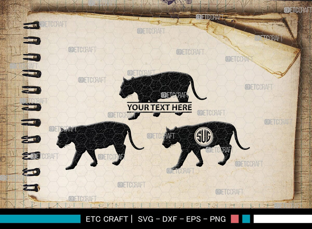 Tiger Monogram, Tiger Silhouette, Tiger SVG, Tiger Head Svg, Tiger Jump ...