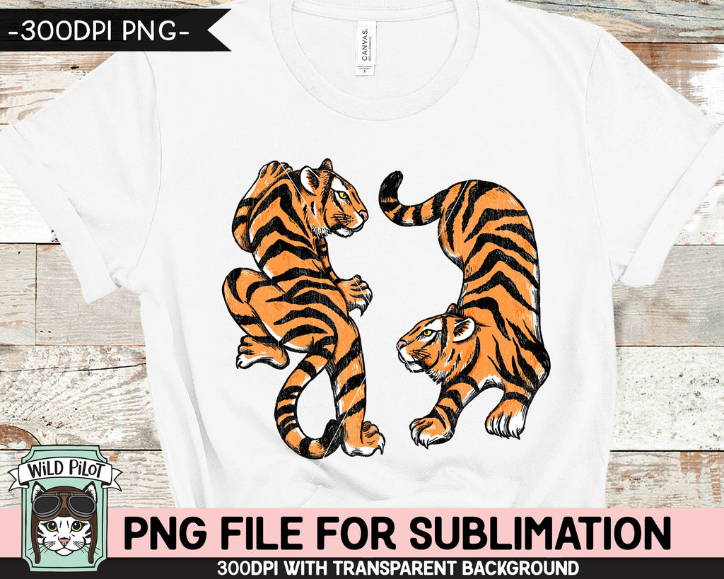Tiger SUBLIMATION design PNG, Fighting Tigers png file, Tiger Tattoo ...