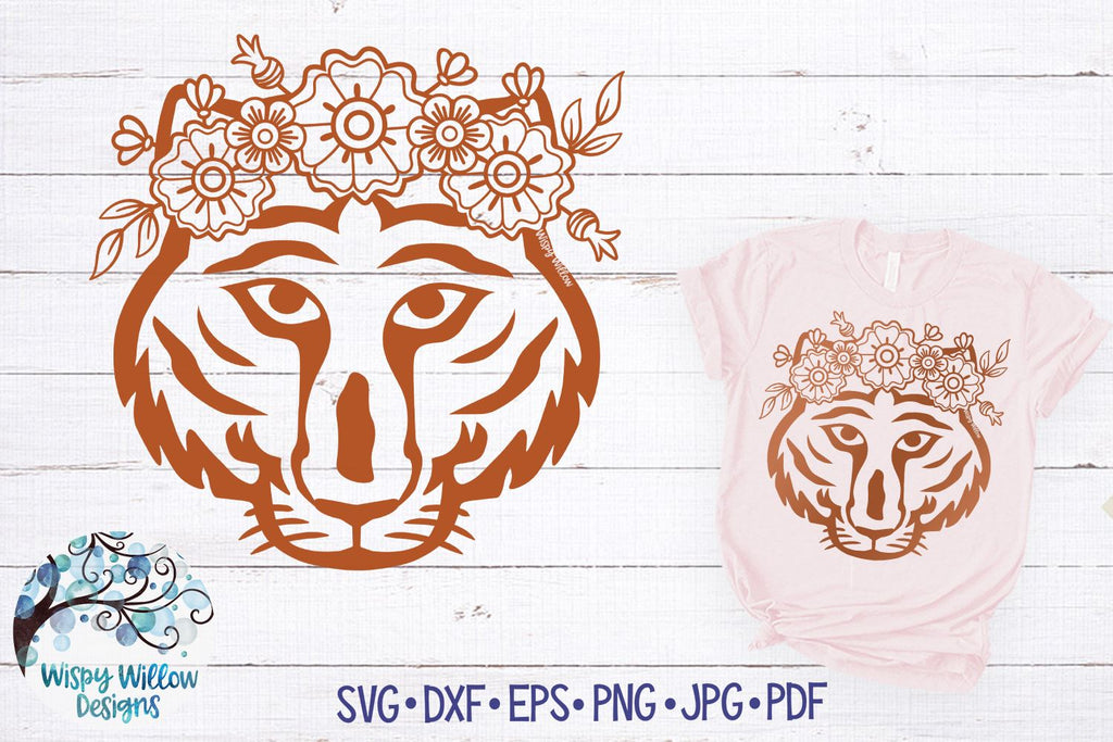 Tiger with Flowers SVG - So Fontsy