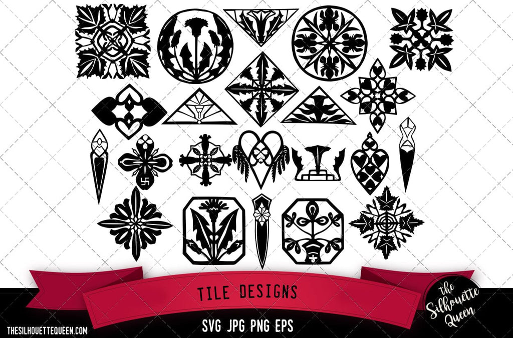 Tile Designs SVG -Vector Art Commercial & Personal Use- Cricut,Silhoue ...