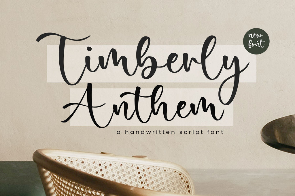 Timberly Anthem - Handwritten script font - So Fontsy