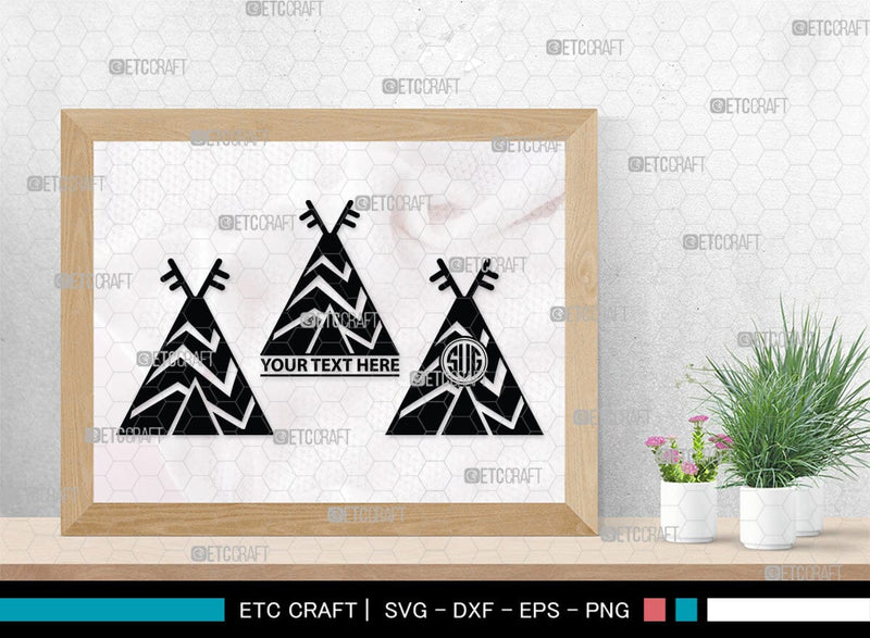 Tipi Monogram, Tipi Silhouette, Tipi SVG, Teepee Svg, Native American ...