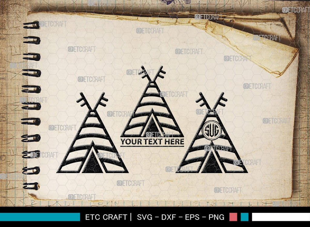 Tipi Monogram, Tipi Silhouette, Tipi SVG, Teepee Svg, Native American ...