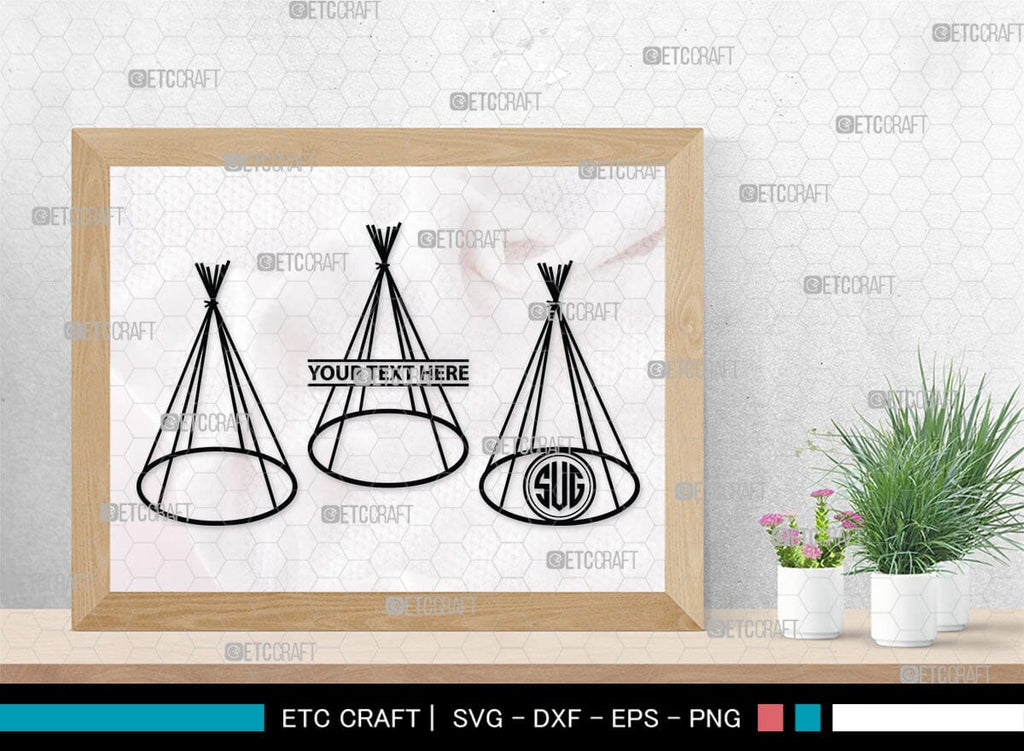 Tipi Monogram, Tipi Silhouette, Tipi SVG, Teepee Svg, Native American ...