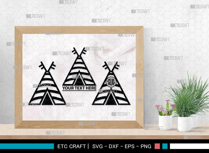 Tipi Monogram, Tipi Silhouette, Tipi SVG, Teepee Svg, Native American ...