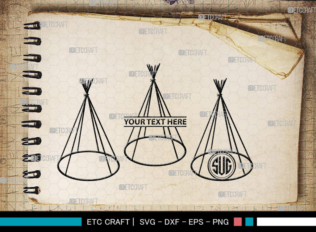 Tipi Monogram, Tipi Silhouette, Tipi SVG, Teepee Svg, Native American ...