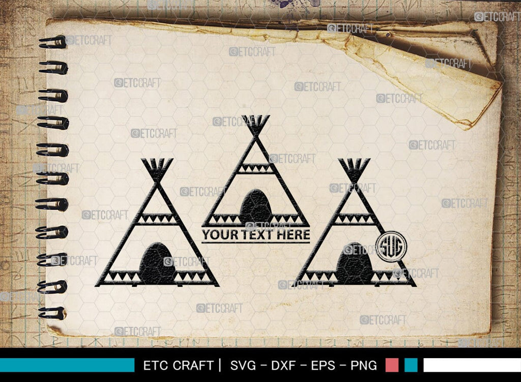 Tipi Monogram, Tipi Silhouette, Tipi SVG, Teepee Svg, Native American ...