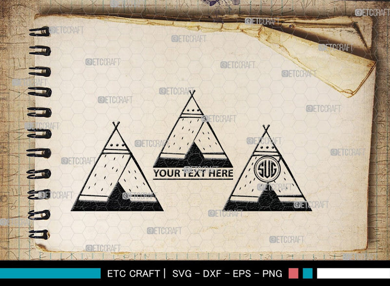 Tipi Monogram, Tipi Silhouette, Tipi SVG, Teepee Svg, Native American ...