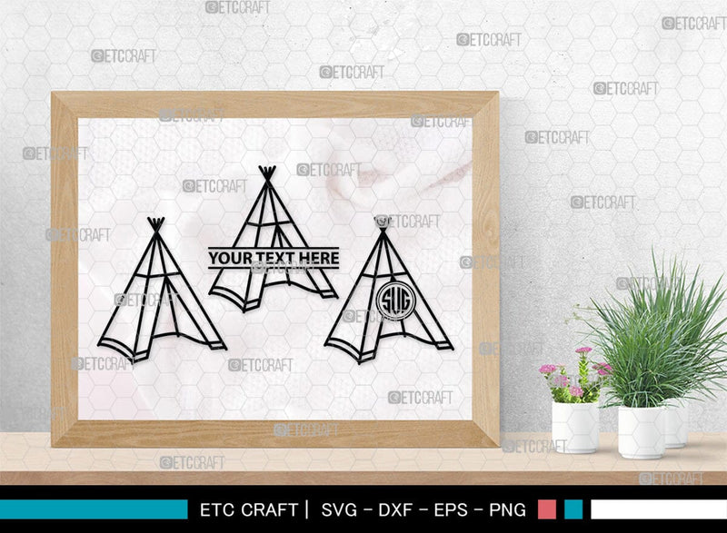 Tipi Monogram, Tipi Silhouette, Tipi SVG, Teepee Svg, Native American ...