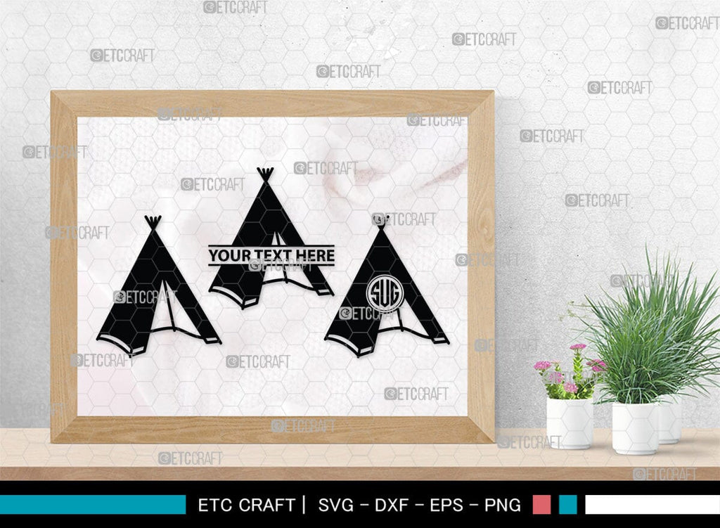Tipi Monogram, Tipi Silhouette, Tipi SVG, Teepee Svg, Native American ...