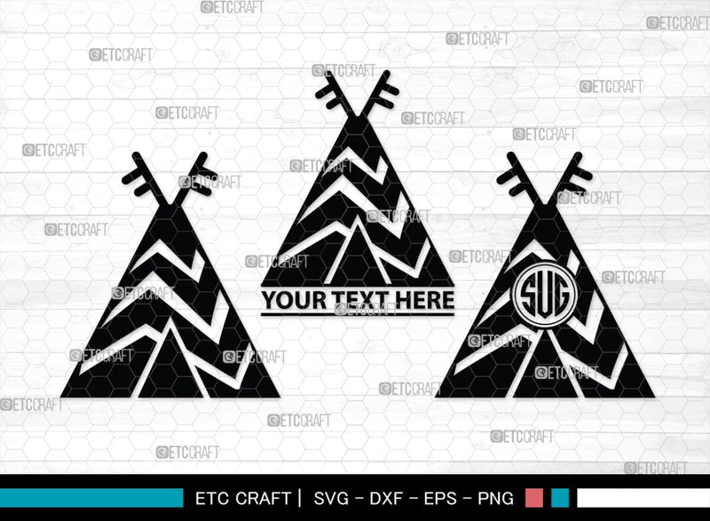 Tipi Monogram, Tipi Silhouette, Tipi SVG, Teepee Svg, Native American ...