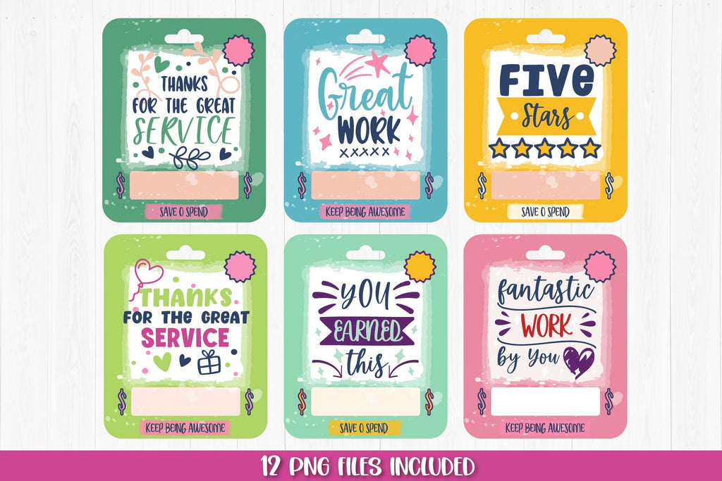 Tipping Money Card PNG Designs | Printable Thank You Cards - So Fontsy